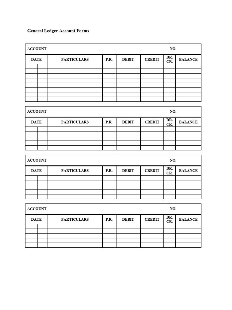 Blank Ledger Account Form 2 | PDF