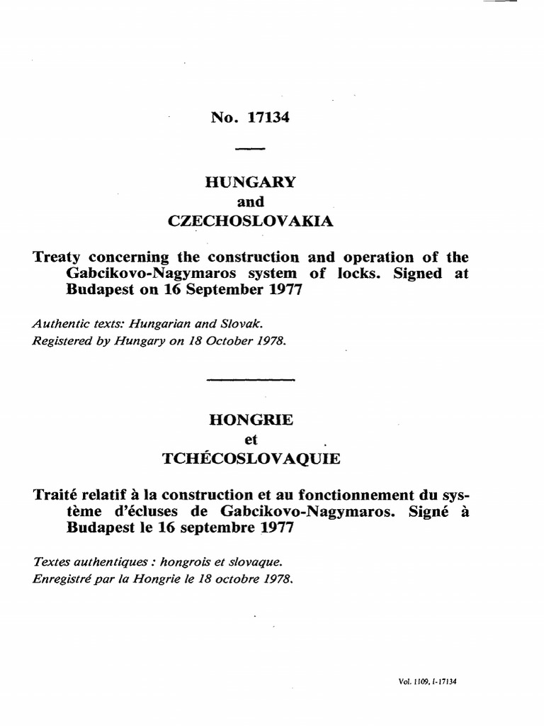 Hungary-Czechoslovakia Lock Treaty 1977 | PDF | Treaty | Legal Liability