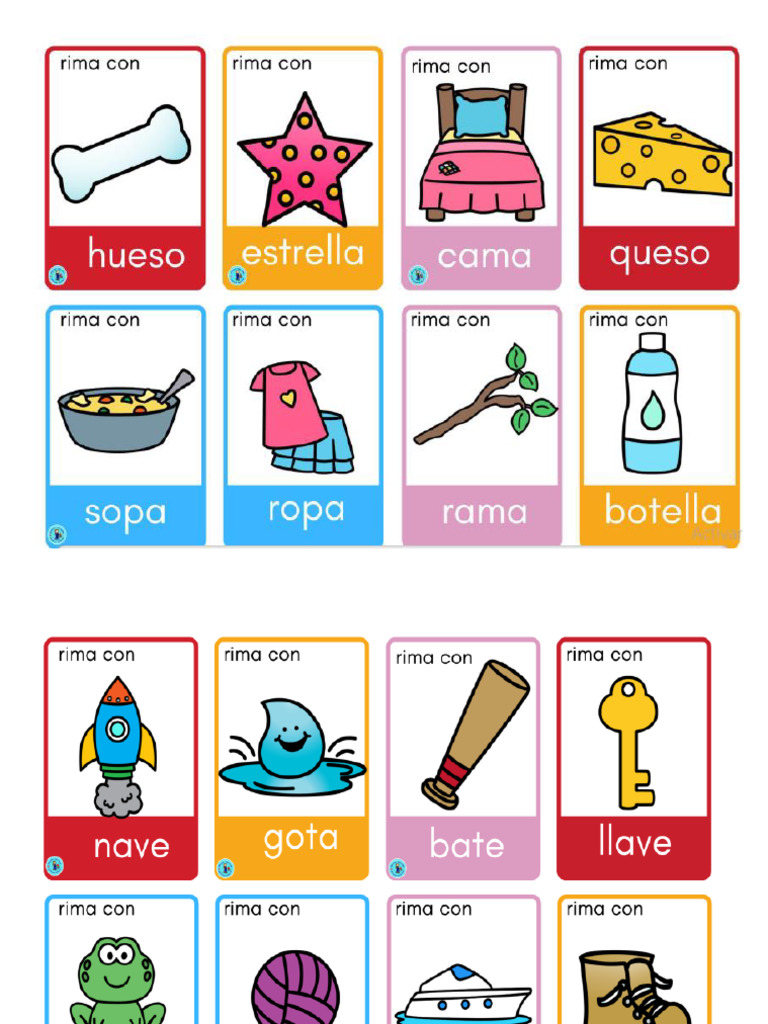 Juego de Rimas Con Sonidos Finales | PDF
