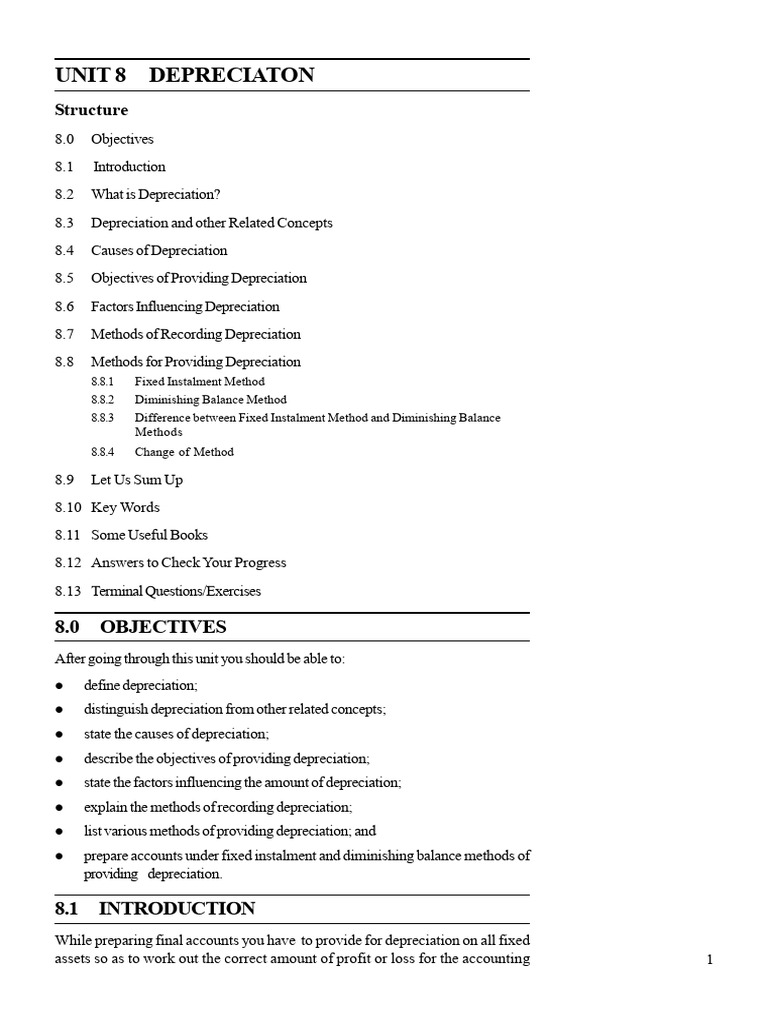 Unit 8 | PDF | Depreciation | Business Economics