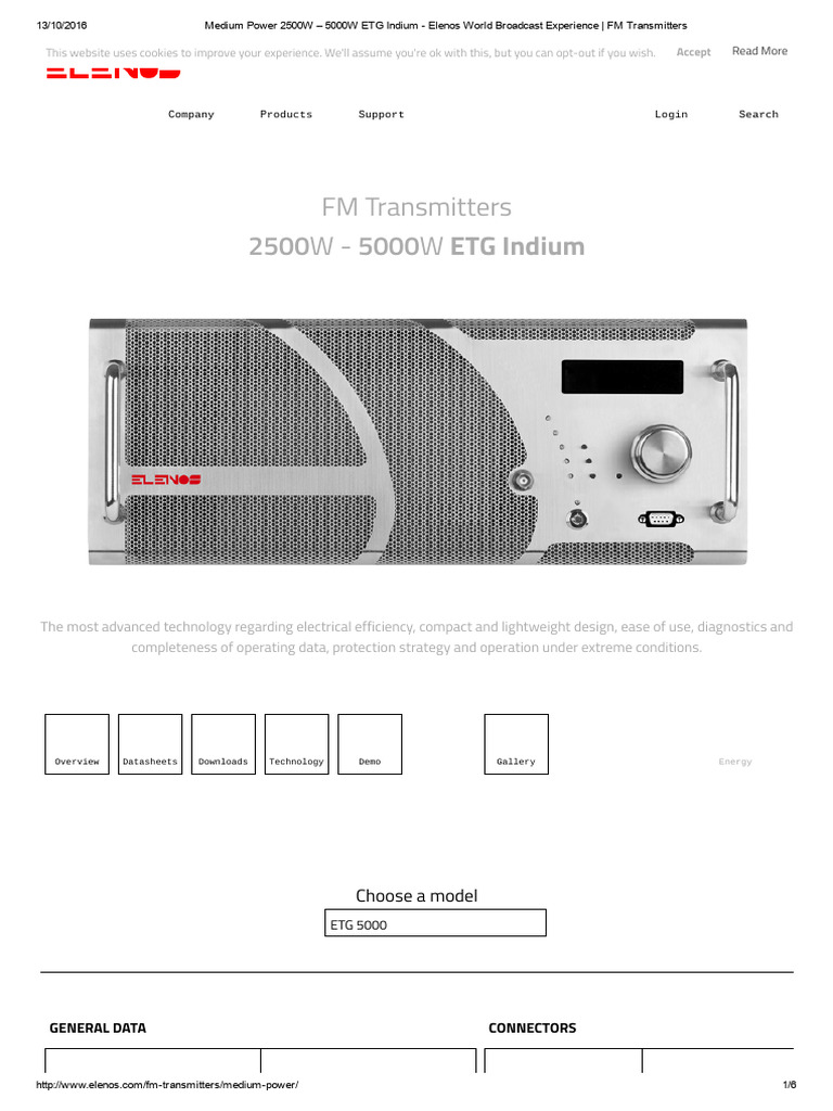 ETG 5000 Medium Power FM Transmitter | PDF | Alternating Current ...