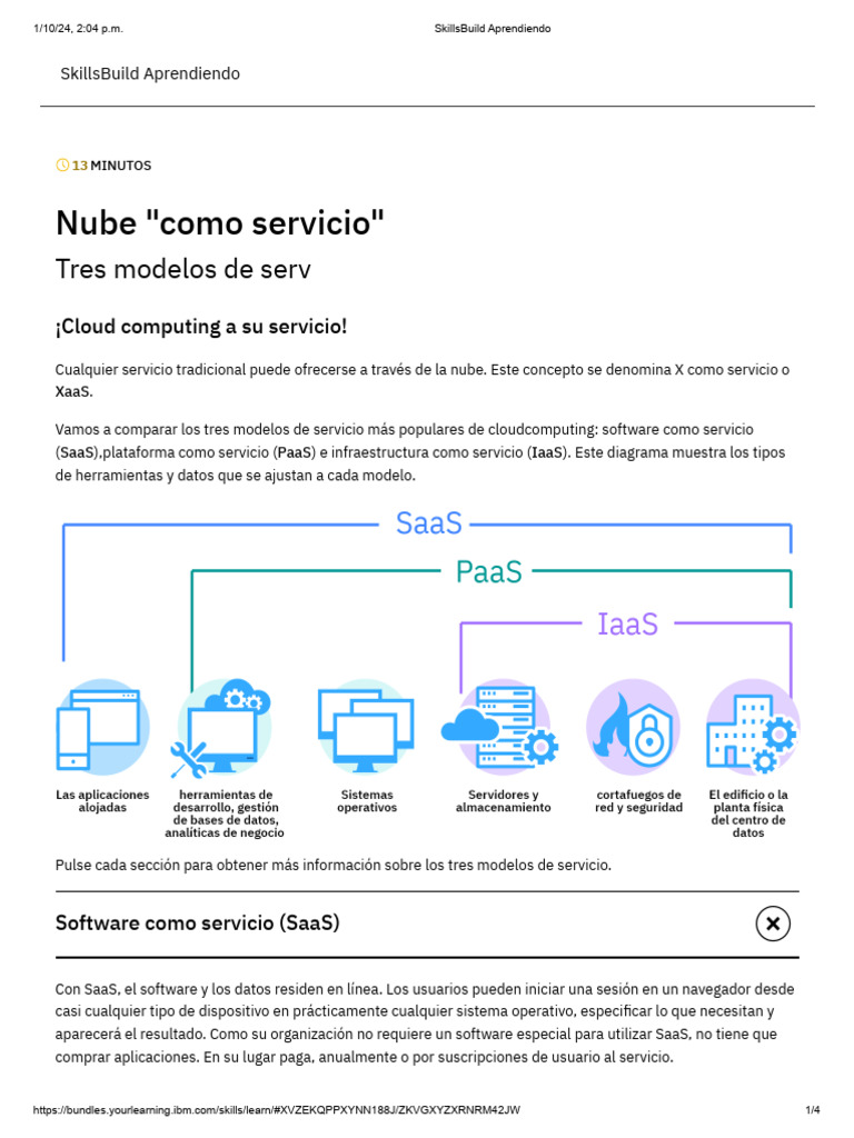 Nube Como Servicio | PDF | Computación en la nube | Software como servicio