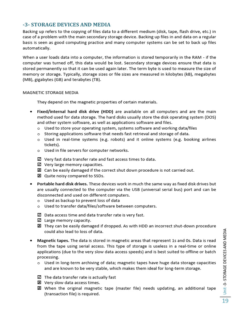 3- Storage Devices and Media | PDF | Computer Data Storage | Usb Flash ...