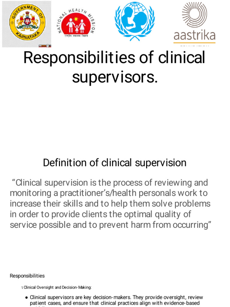 Responsibilities of Clinical Supervisors | PDF | Patient | Patient Safety