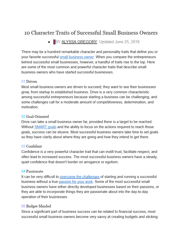 Key Traits of Successful Entrepreneurs | PDF | Psychological Concepts ...
