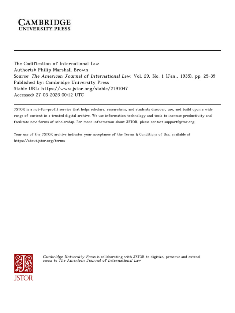 Codification of International Law Explained | PDF | International Law | Codification (Law)