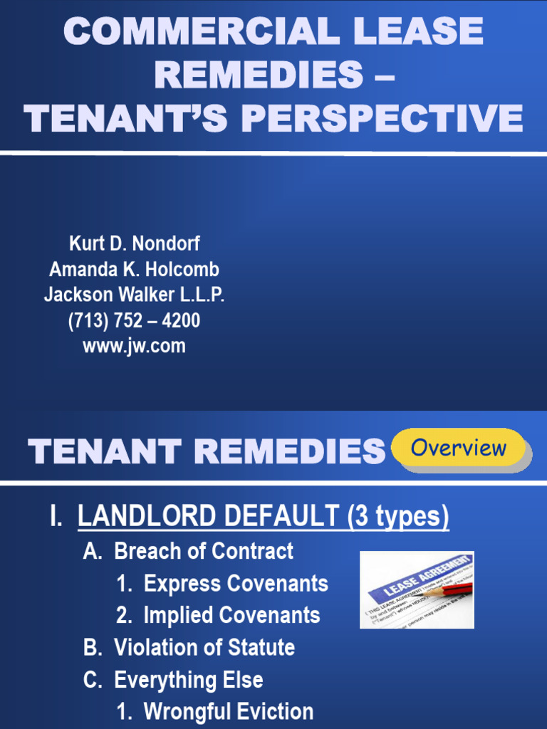 Commercial Lease Powerpoint | PDF | Legal Remedy | Leasehold Estate