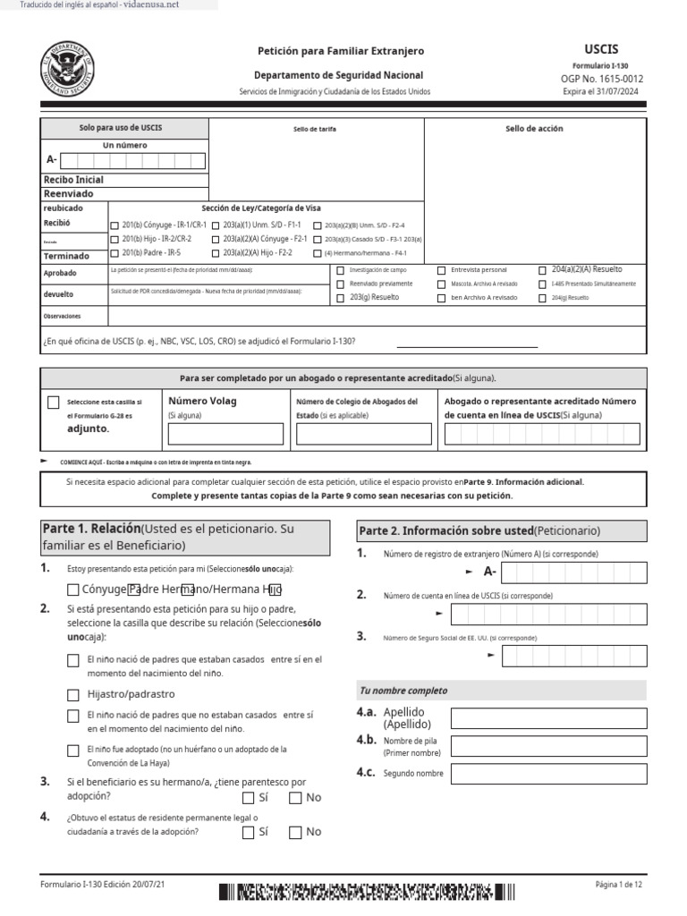 formulario-i-130-en-espanol-pdf | PDF