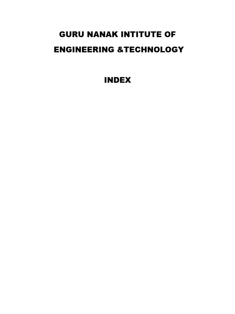 Guru Nanak Intitute of Engineering &technology | PDF