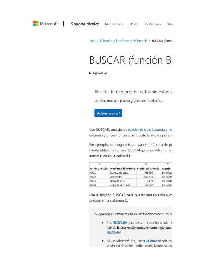 Taller Funciones BUSCAR y Validación de Datos | PDF