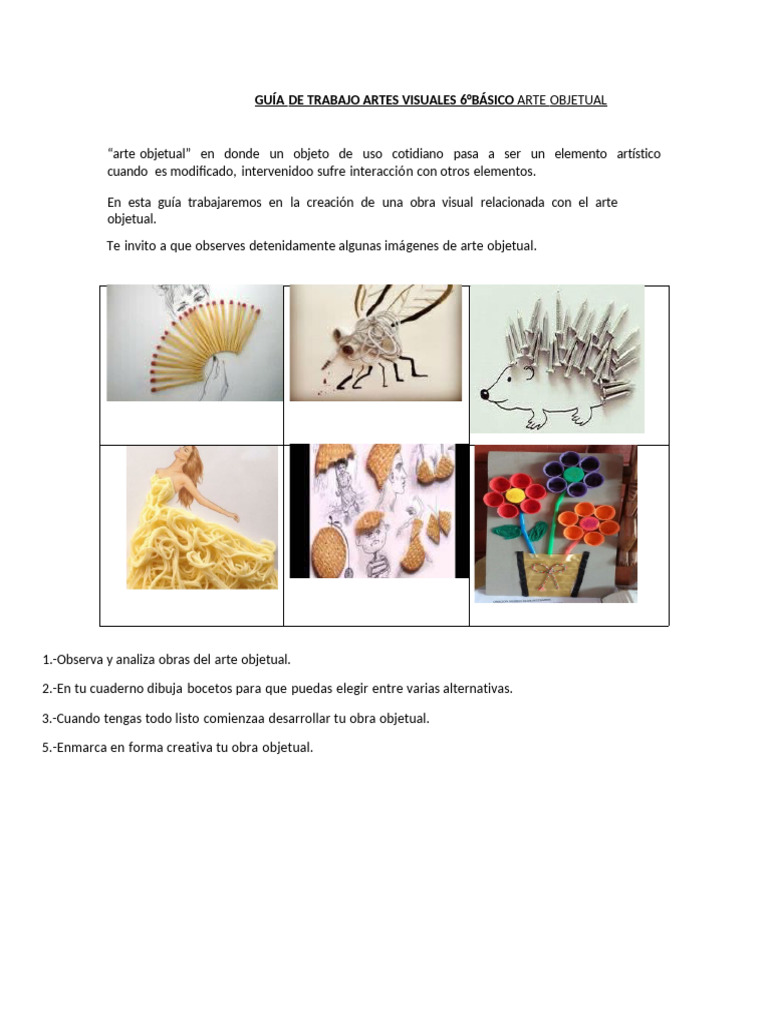 Guía de Arte Objetual 6° Básico | PDF | Las artes