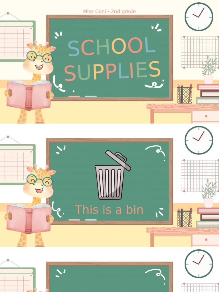 Clase 2 - Flashcards School Supplies | PDF