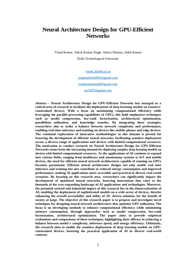 Research Paper-Final Template | PDF | Deep Learning | Graphics Processing Unit