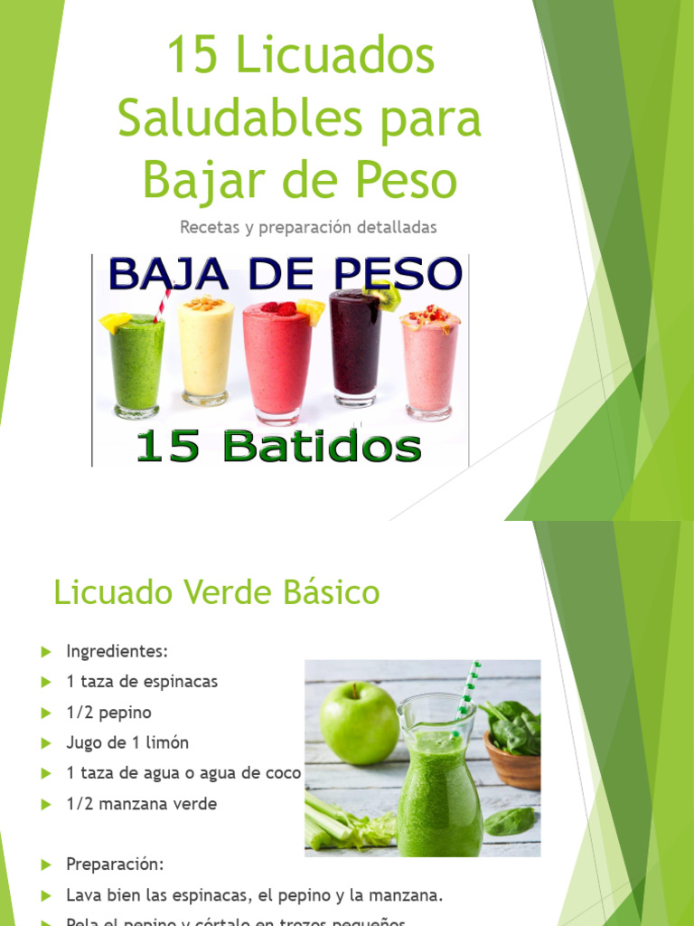 15 Licuados Saludables para Bajar de Peso | PDF | Alimentos | Cocina