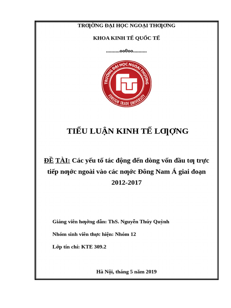 Tieu Luan Kinh Te Luong Cac Yeu To Tac Dong Den Dong Von Dau T Truc ...