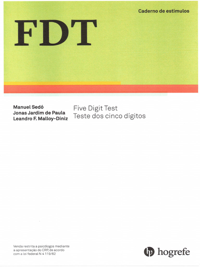 FDT - Caderno de Estímulos | PDF