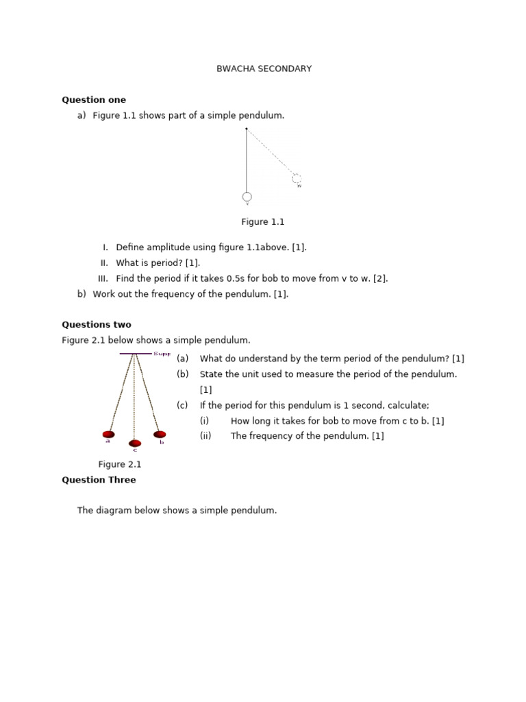Pendulum Physics Questions and Answers | PDF
