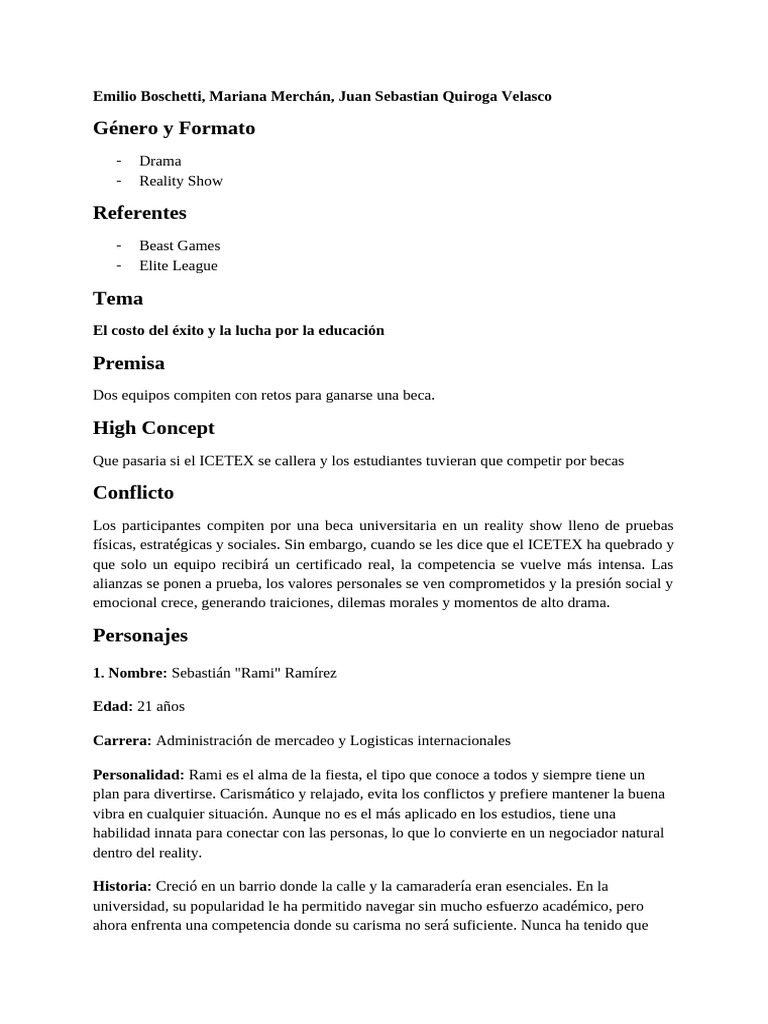 Guion de seriados - trabajo grupal | PDF | Creatividad