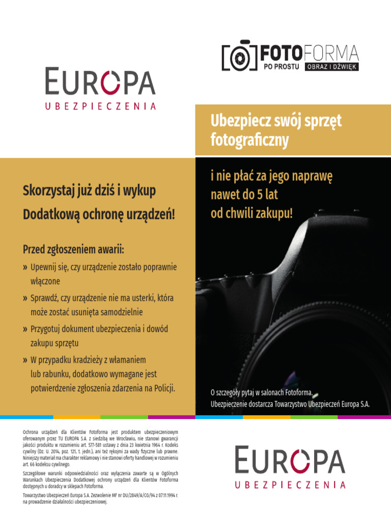Ubezpieczenie TU Europa Informacje | PDF