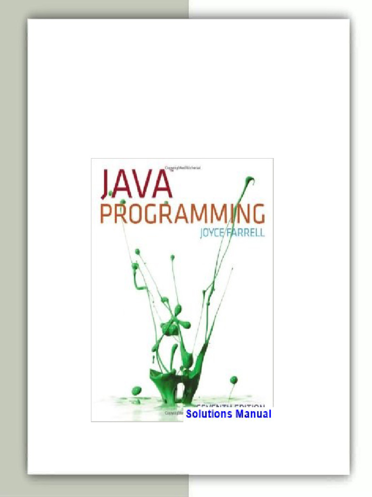 Java Programming 7th Edition Joyce Farrell Solutions Manualdownload ...