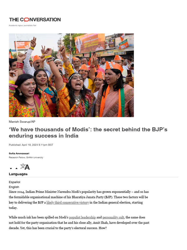 BJP's Grassroots Strategy for Success | PDF | Bharatiya Janata Party ...