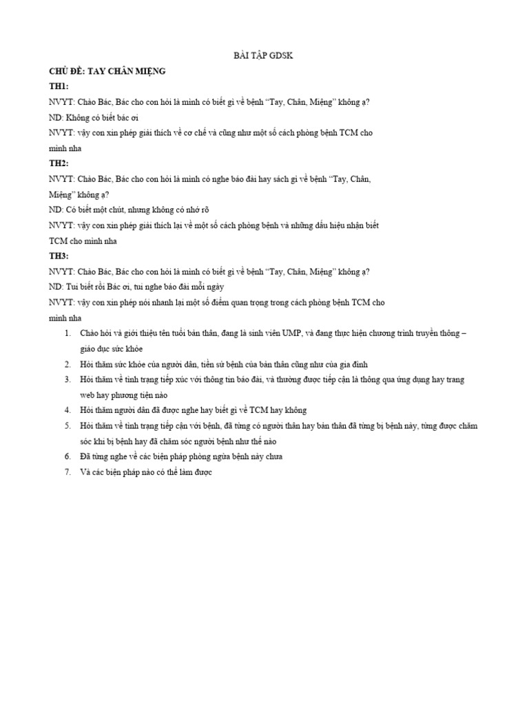 Bài Tập GDSK | PDF