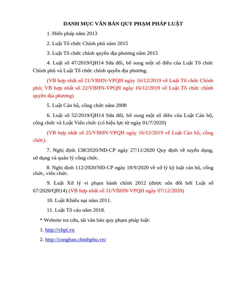 Danh Muì C VBQPPL-Thi Cuoì Ì I Kyì II 2022-2023 | PDF