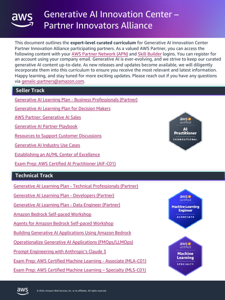 GenAIIC PIA Expert Curriculum | PDF