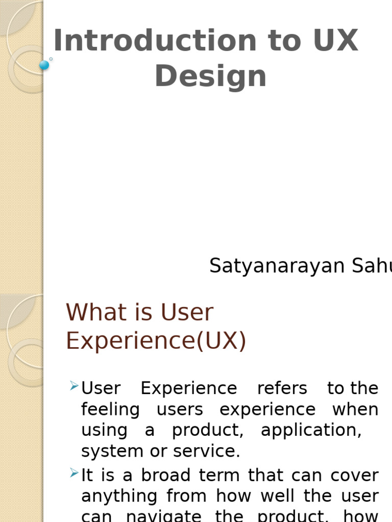 Introduction To UX Design | PDF | User Experience | Communication