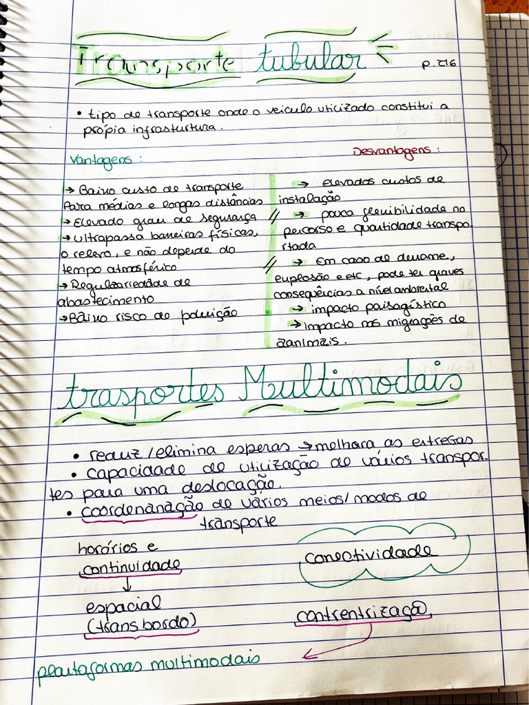 Transporte Tubular e Transportes Multimodais 11º Ano | PDF