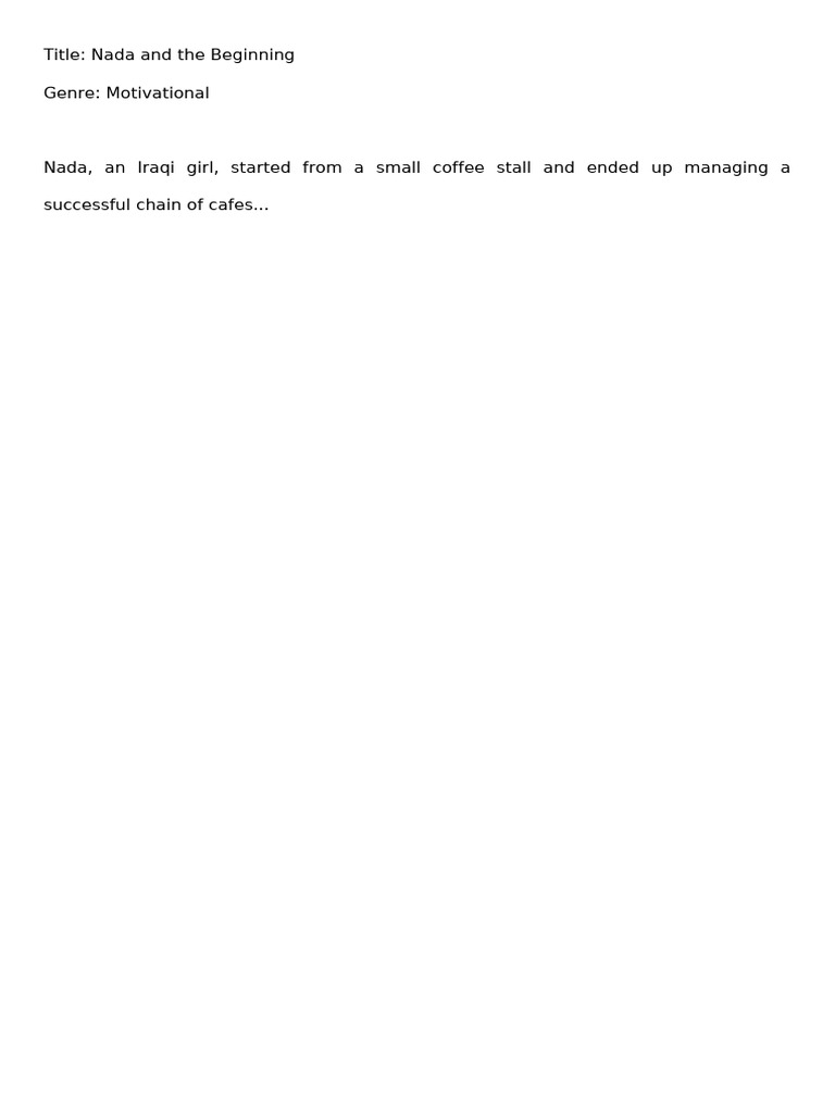 Nada's Journey from Stall to Success | PDF | Coffee | Drink