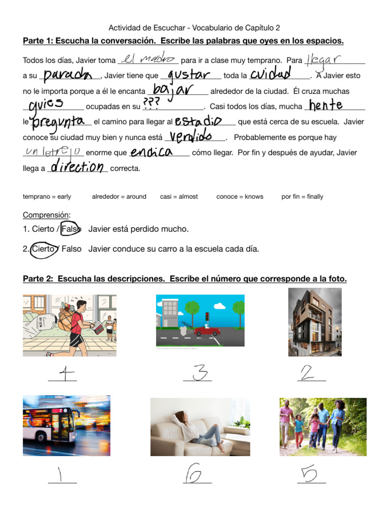 Listening Practice Ch2 Vocab PDF | PDF