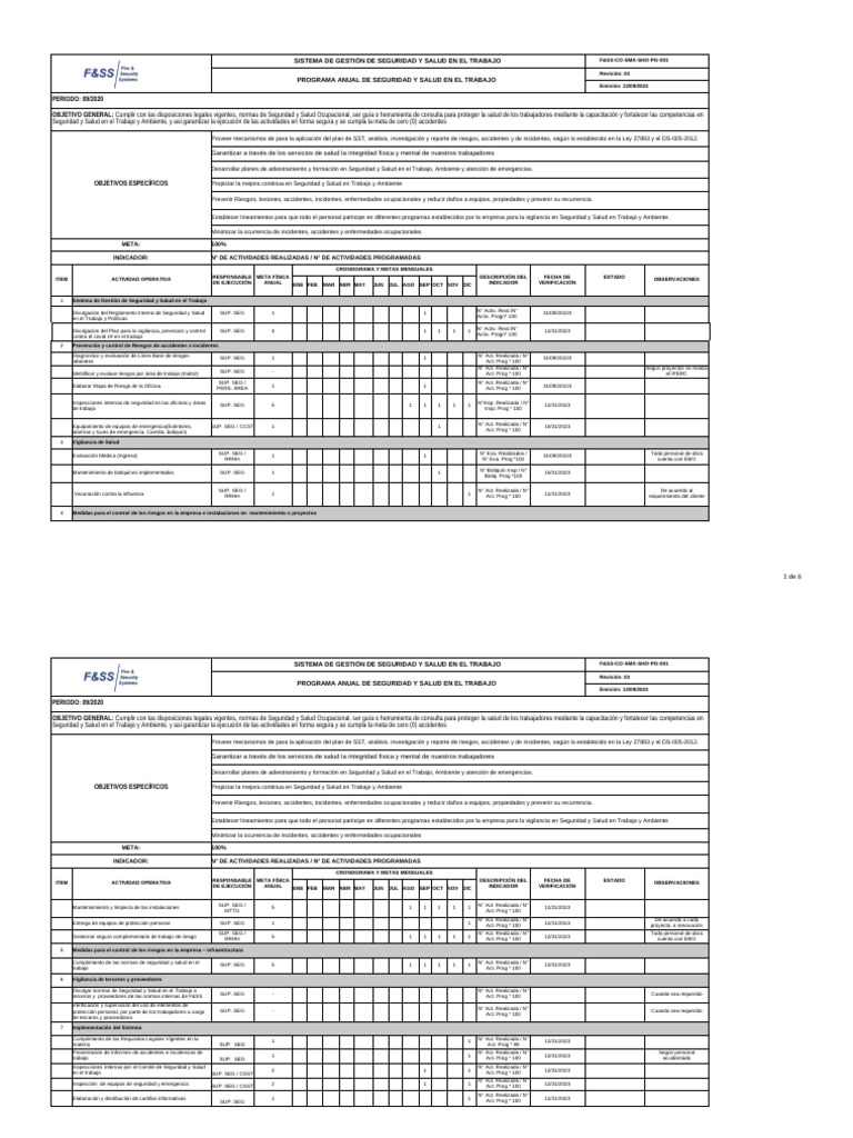 3 F&SS-CO-SMA-SHO-PG-001 Anexo Programa Anual de SST 2023 | PDF | Seguridad y salud ocupacional ...