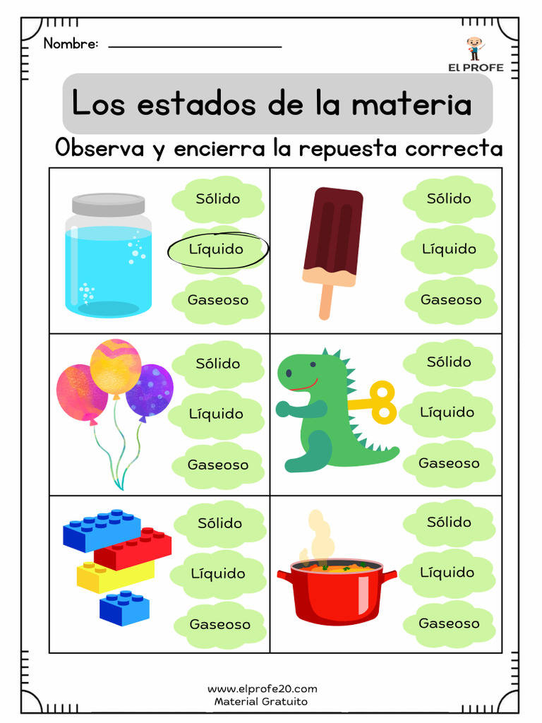 Actividades de Los Estados de La Materia | PDF