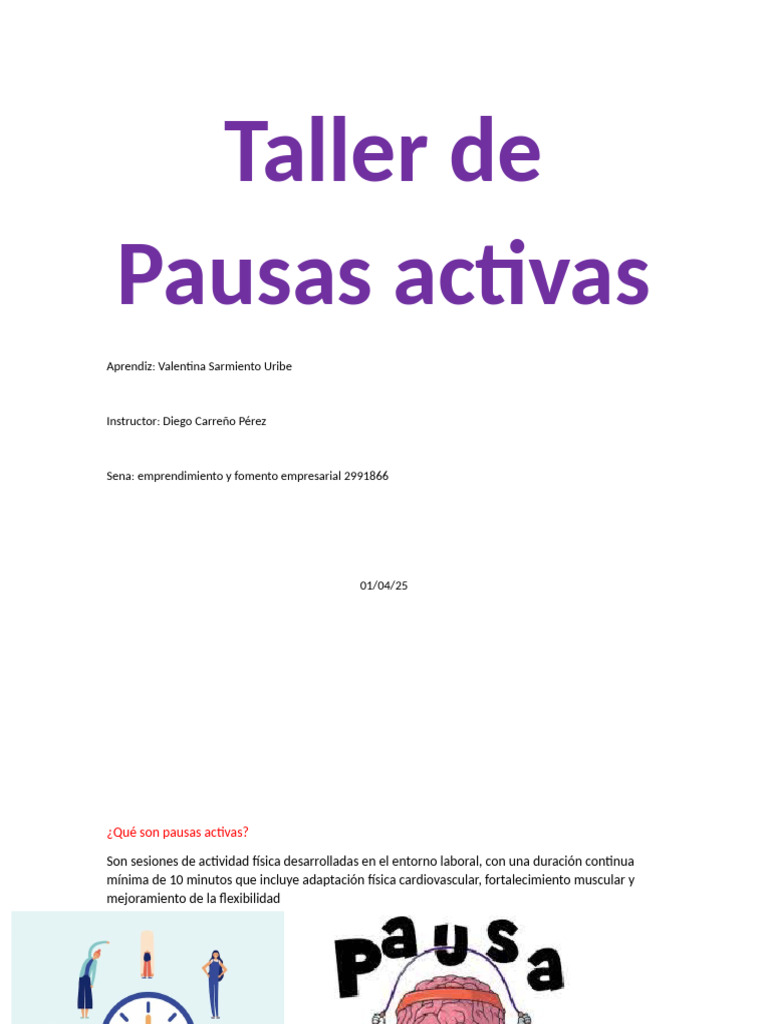 Taller de Pausas Activas | PDF
