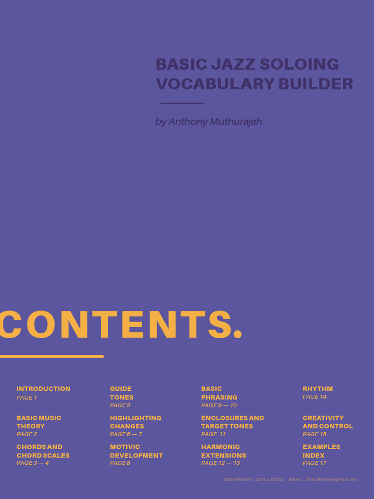 Basic Jazz Soloing Vocabulary Builder | PDF | Chord (Music) | Interval ...
