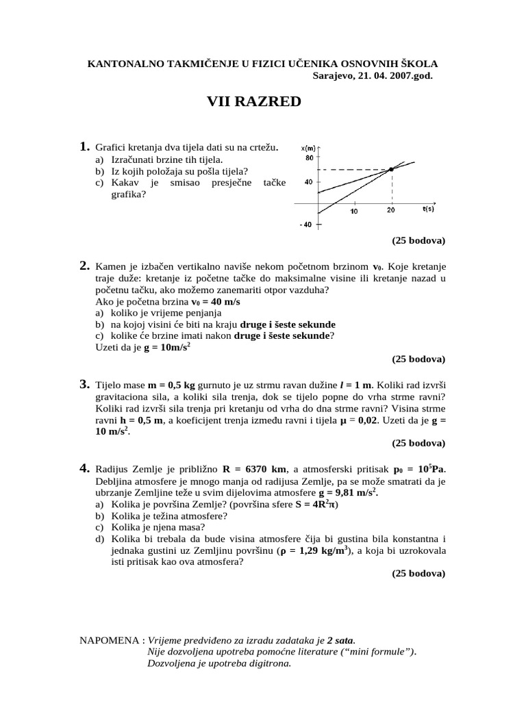 VII Razred - Zadaci | PDF