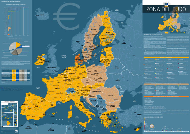 Mapa de la Zona Euro y sus Países | PDF | Euro | Zona euro