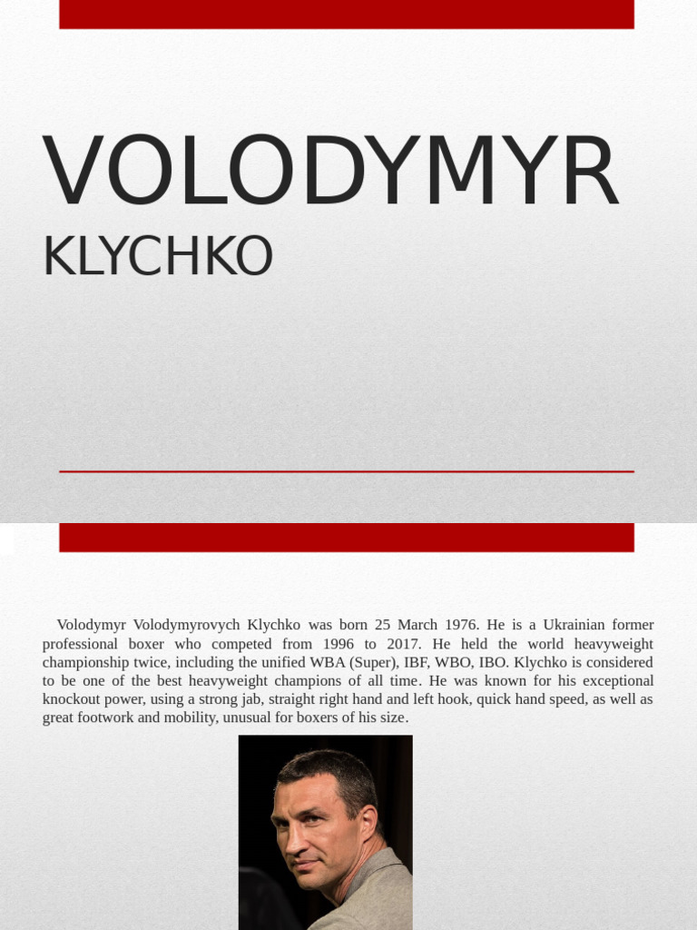 Volodymyr Klychko: Heavyweight Champion | PDF | World Heavyweight ...