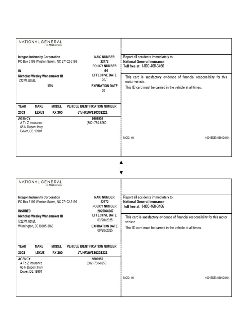 National General Insurance | PDF | Transport | Authentication