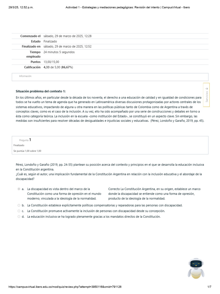 Actividad 1 - Estrategias y Mediaciones Pedagógicas - Revisión Del Intento - CampusVirtual ...