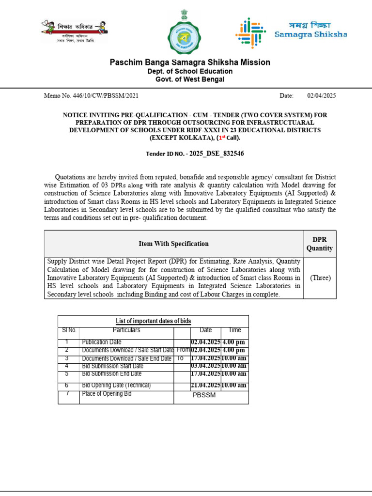 Tendernotice - 1 - 2025-04-03T095956.454 | PDF | Specification ...