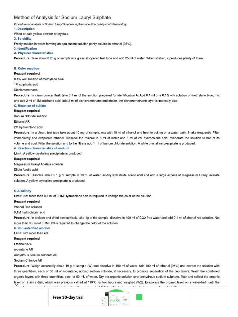 SLS Test Method | PDF