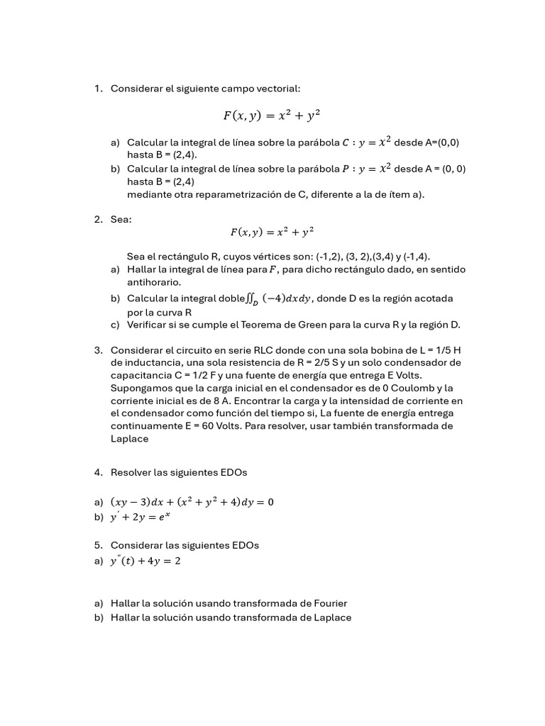 EJERCICIOS EDOs | PDF