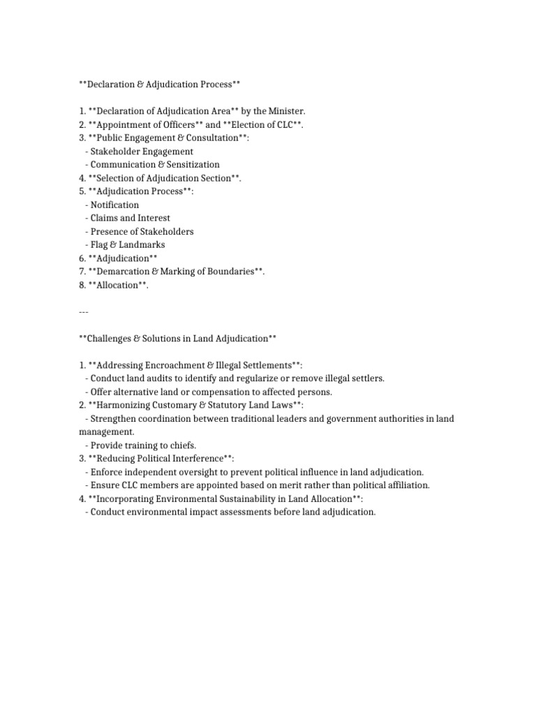 Land Adjudication Process in Kenya | PDF