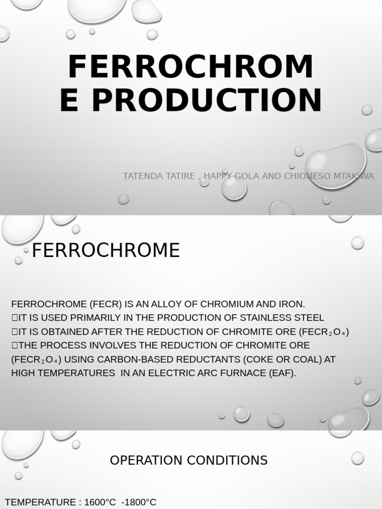Ferrochrome Presentation Group 6 | PDF | Steel | Iron