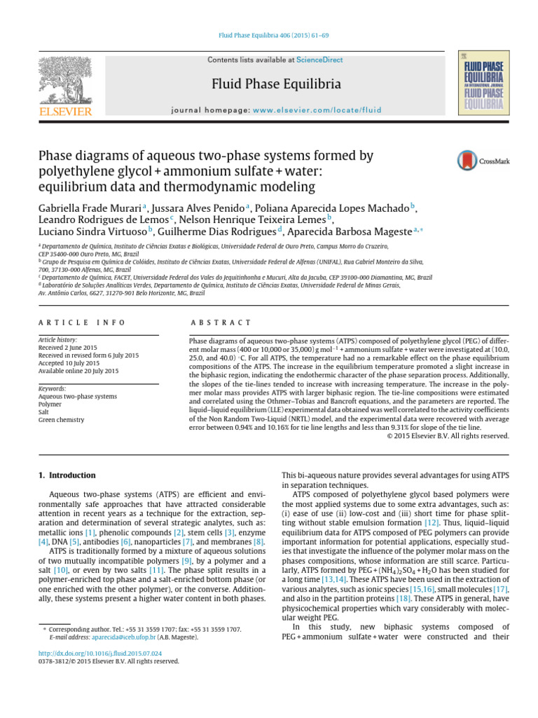 Green 2 Phase Diagrams of Aqueous Two-Phase Systems Formed by | PDF | Phase (Matter ...