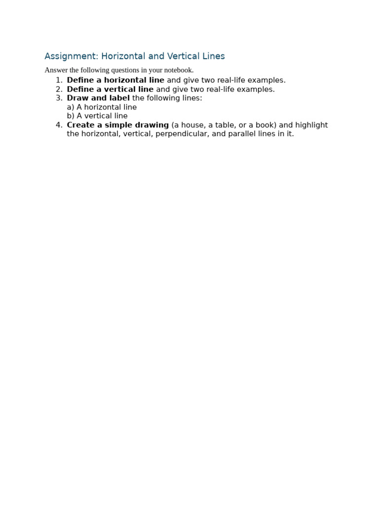 Assignment Horizontal Lines | PDF