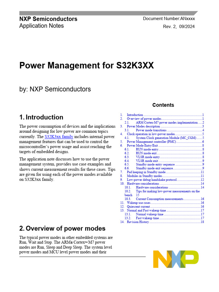 S32K3xx Low Power Management | PDF | Microcontroller | Electronic Engineering