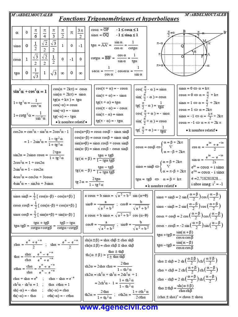 Fon Ctions-Trig Onome-Tri Ques-Et-Hyp Erbo Liques Watermark | PDF